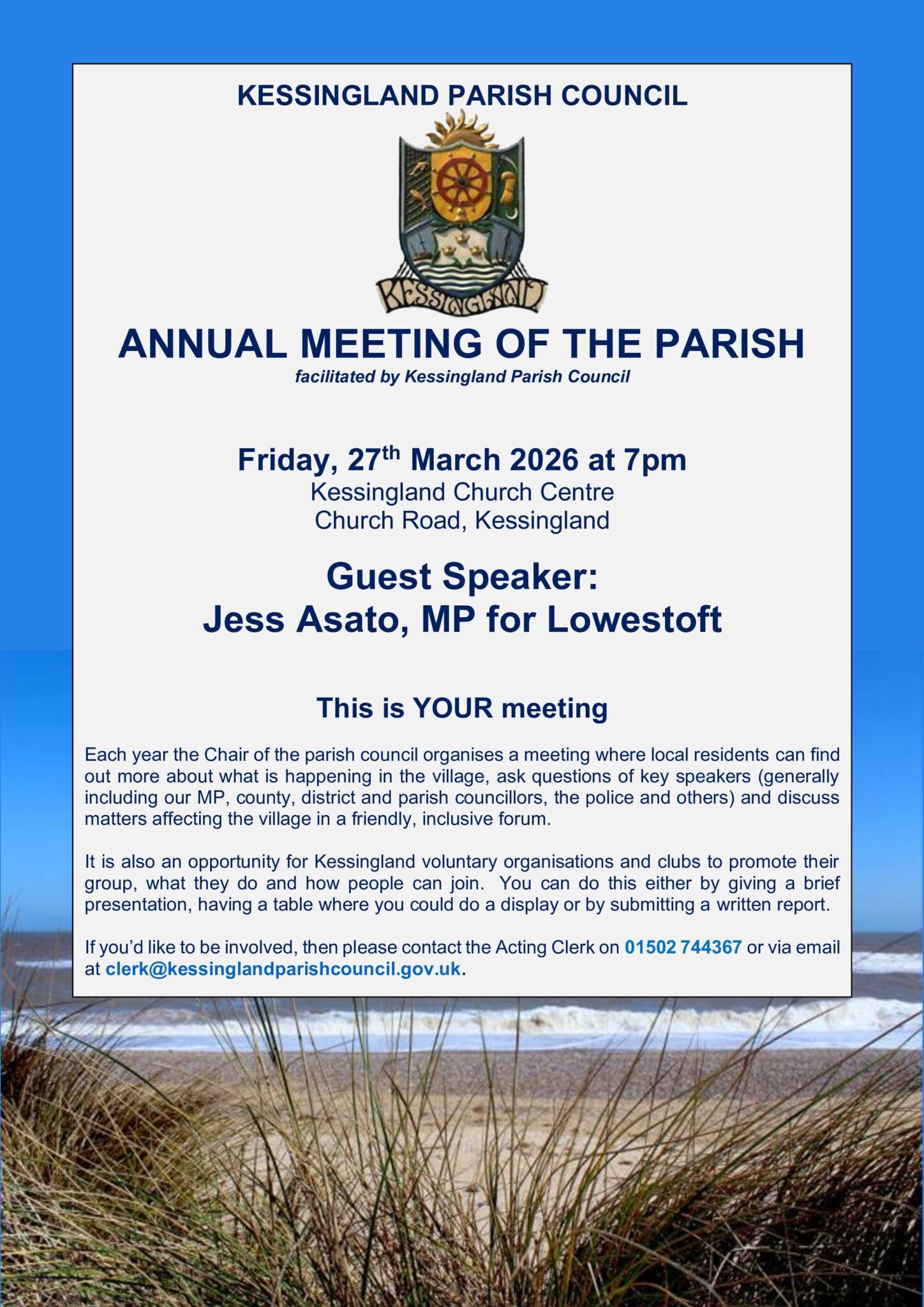 7:00pm: Annual Meeting of the Parish - Kessingland Parish Council